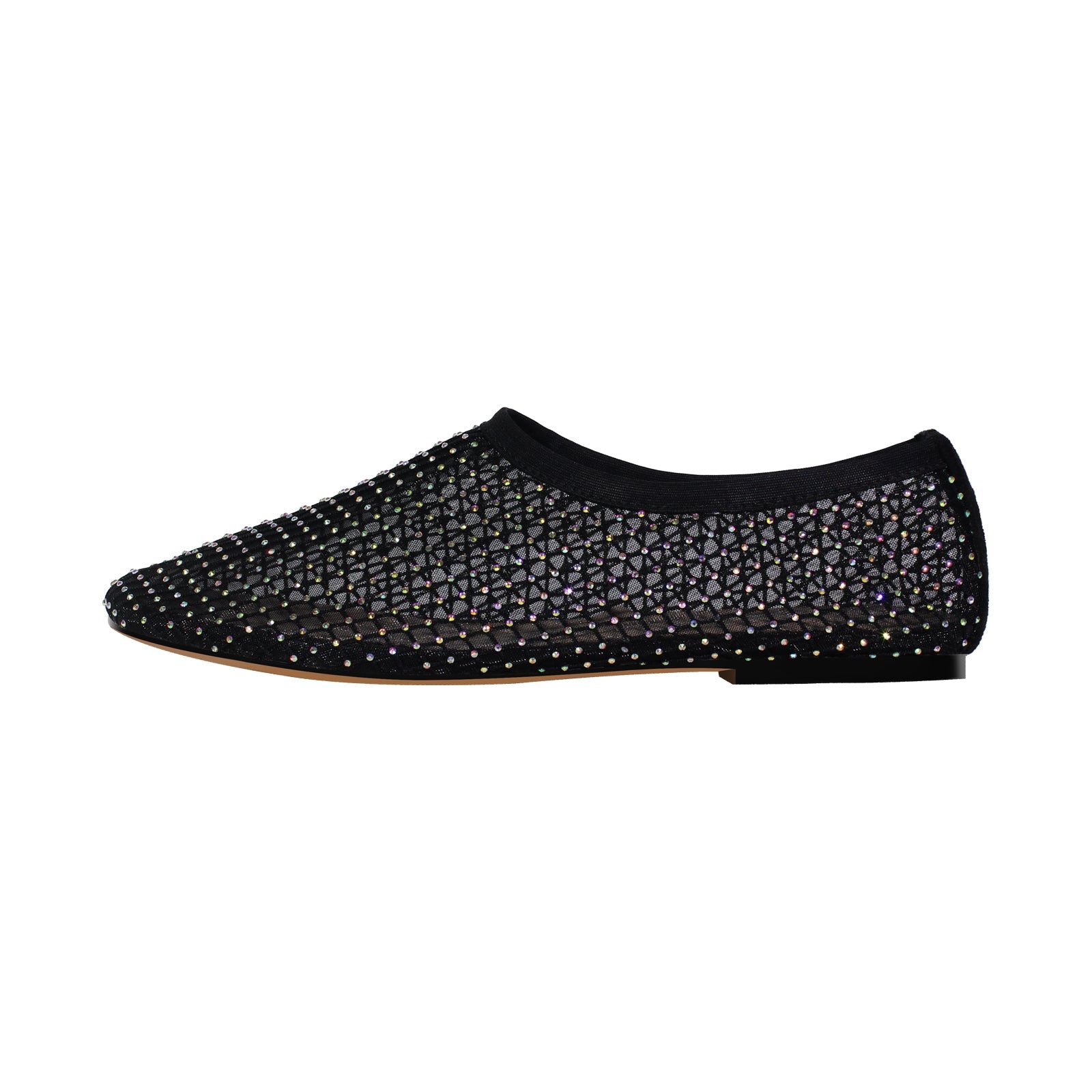 Rhinestone Mesh Round Toe Ballet Flats – Sissy Lux